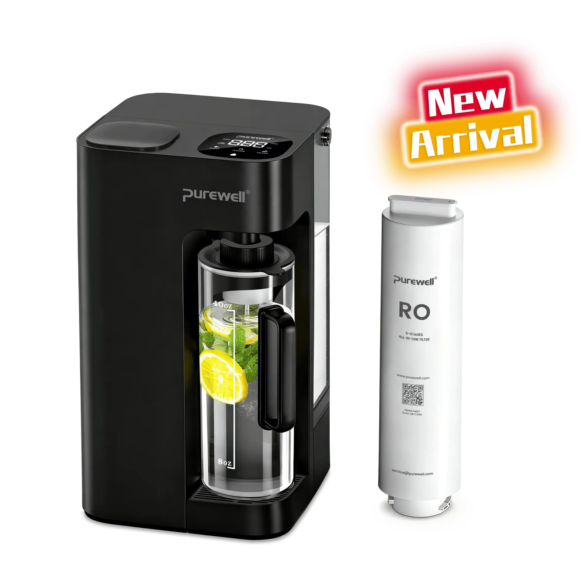 Purewell® C05 Reverse Osmosis Countertop Water Purifier with UV Steril ...