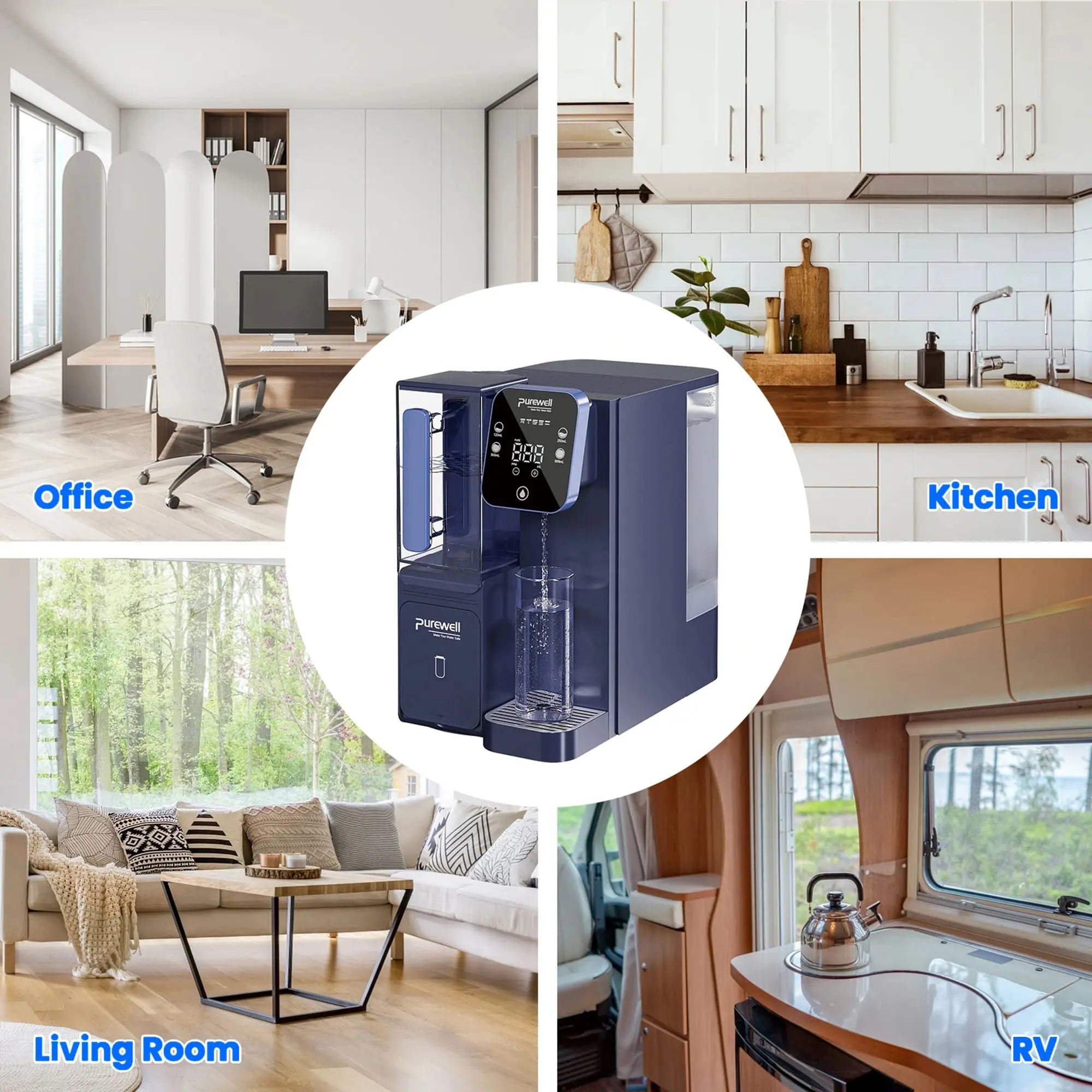 Purewell® Countertop Reverse Osmosis Water Purification System, Alkali ...