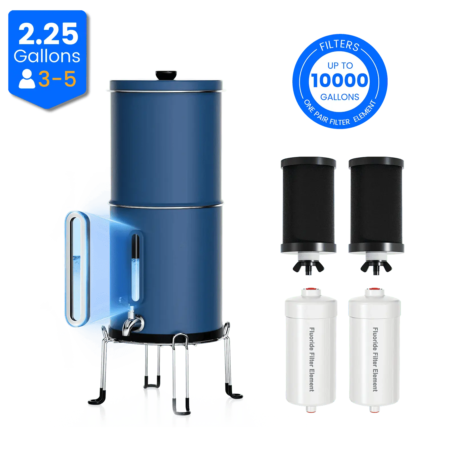 Purewell® – K Series - Multicolor 2.25 Gallons 304 Stainless Steel Gra ...